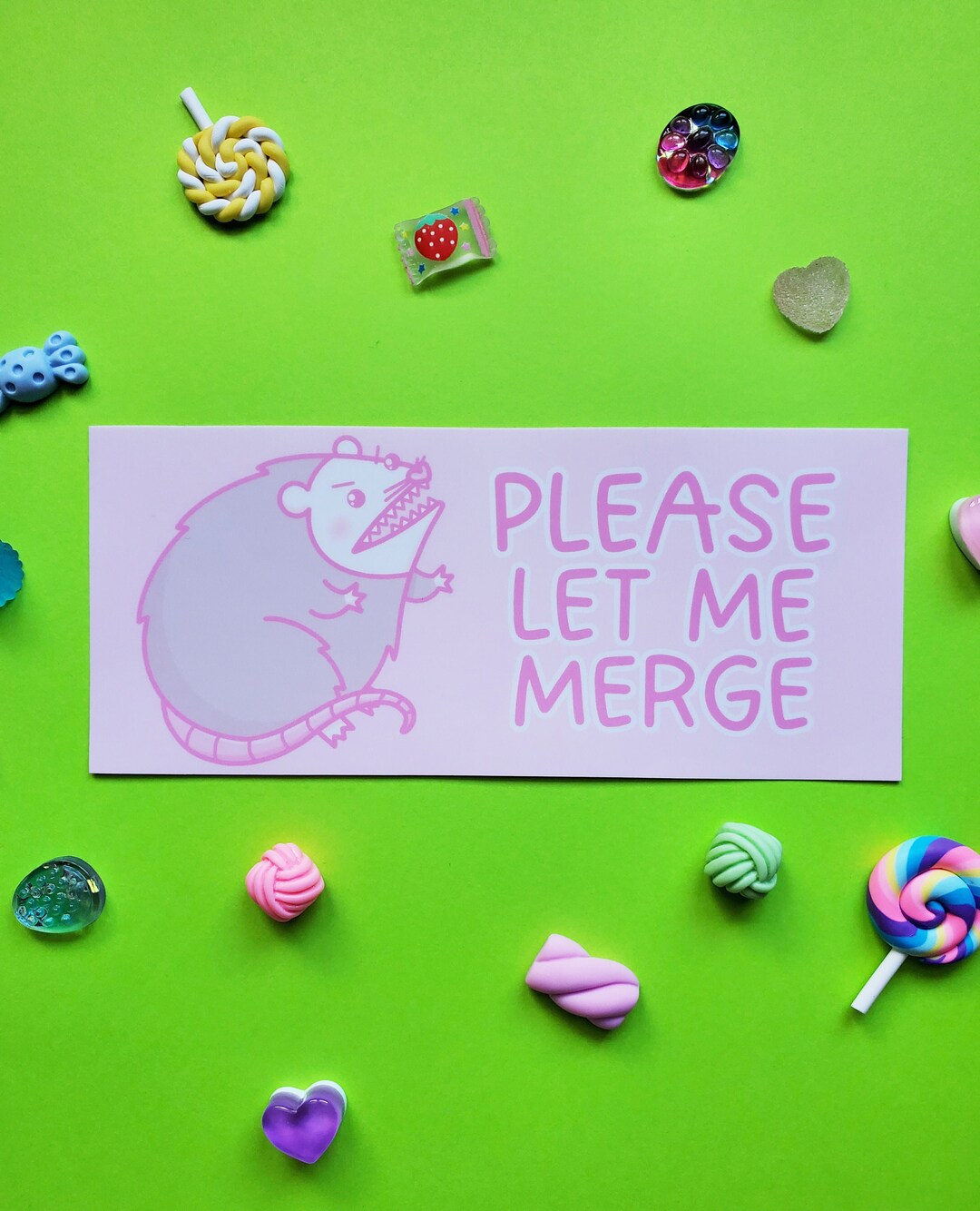Please Let Me Merge Bumper Sticker | Screaming Possum Feral Bumper ...