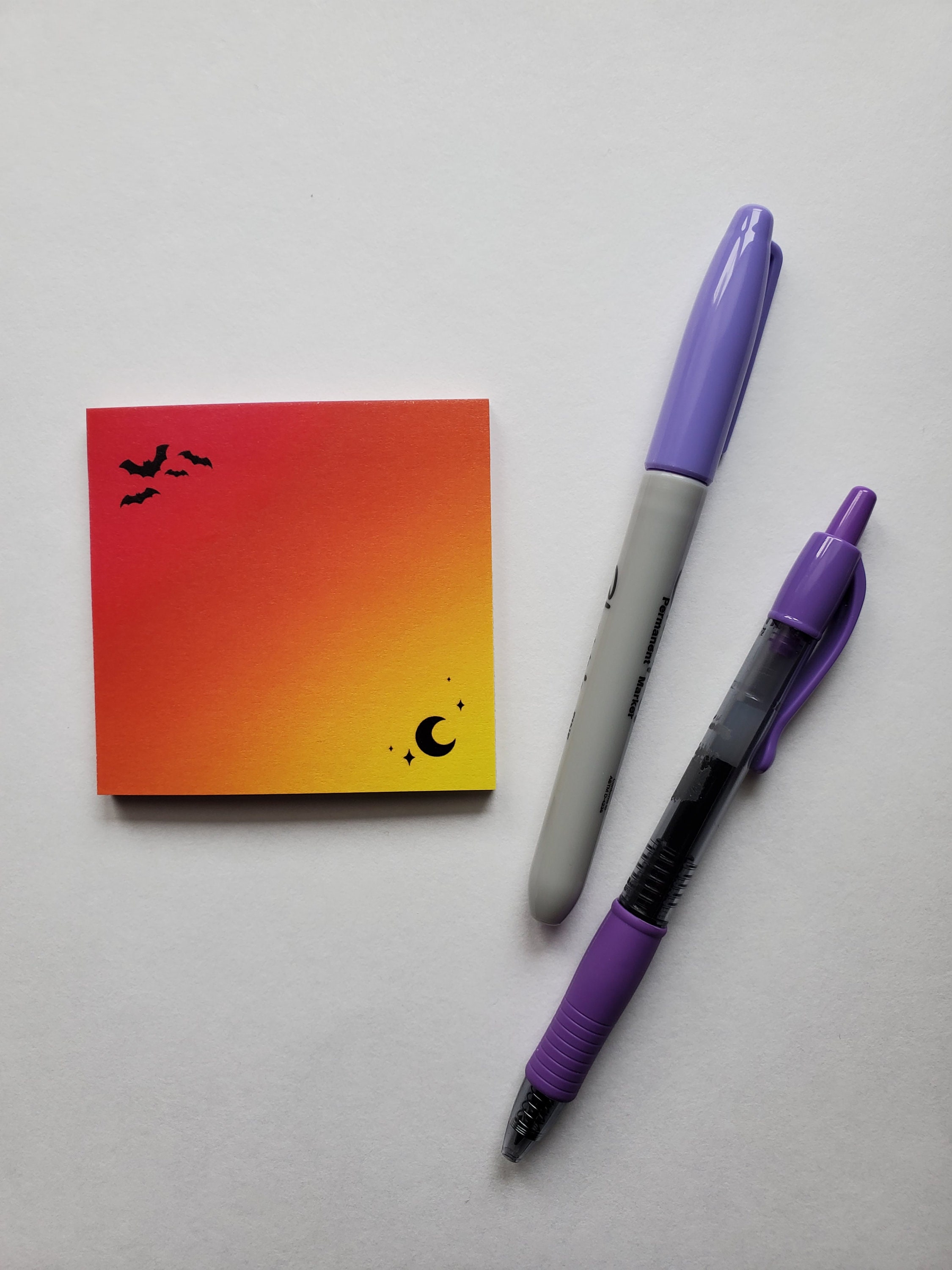 Spooky Rainbow Sticky Notes With Bats Moons and Stars - Etsy