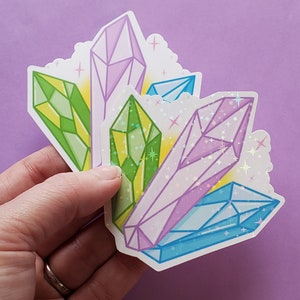 Pastel Magic Crystal Sticker | Cute Witchy Pastel Crystals - Etsy