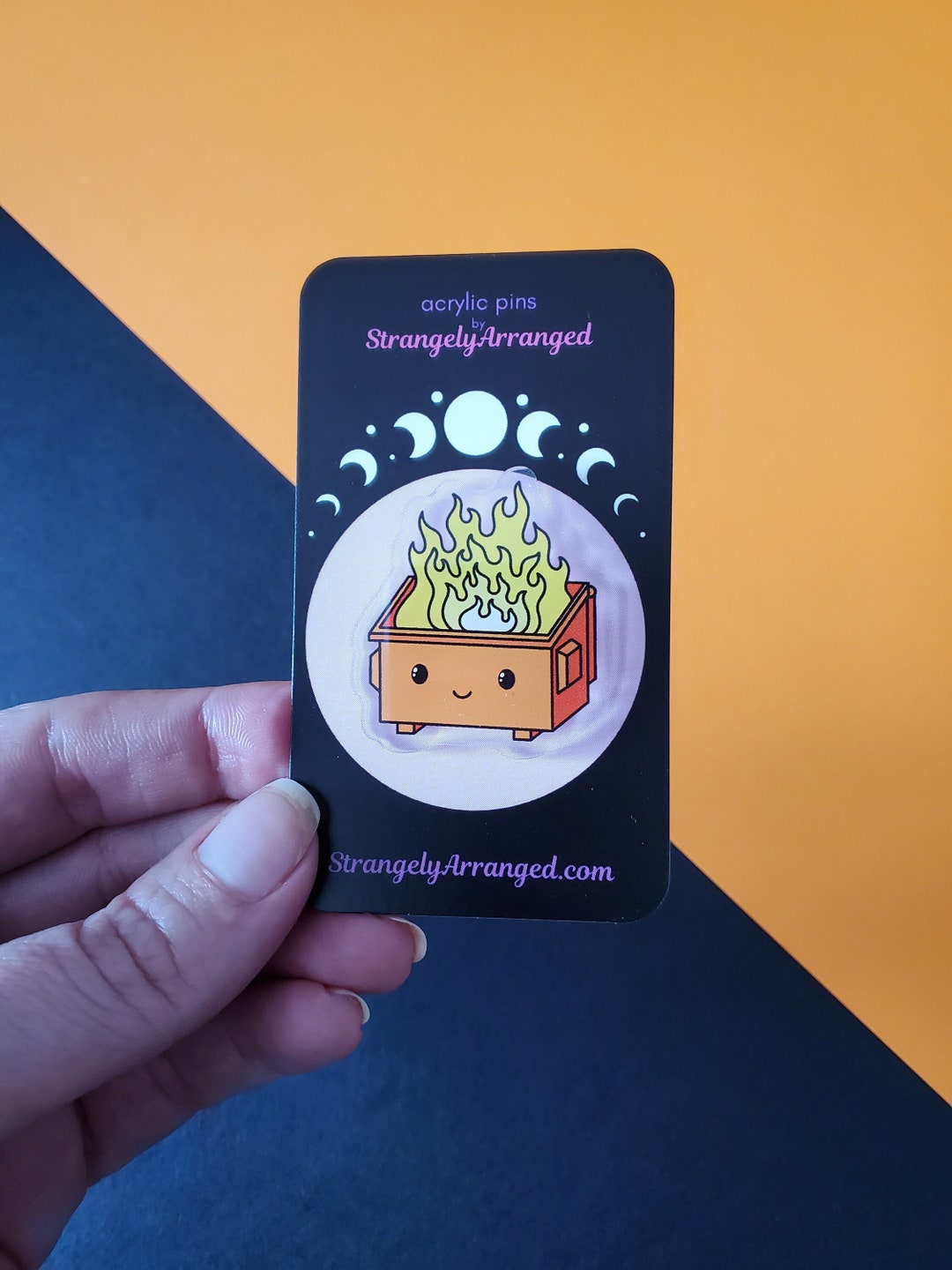 Orange Dumpster Fire Acrylic Pin Cute Lapel Pin Accessory - Etsy