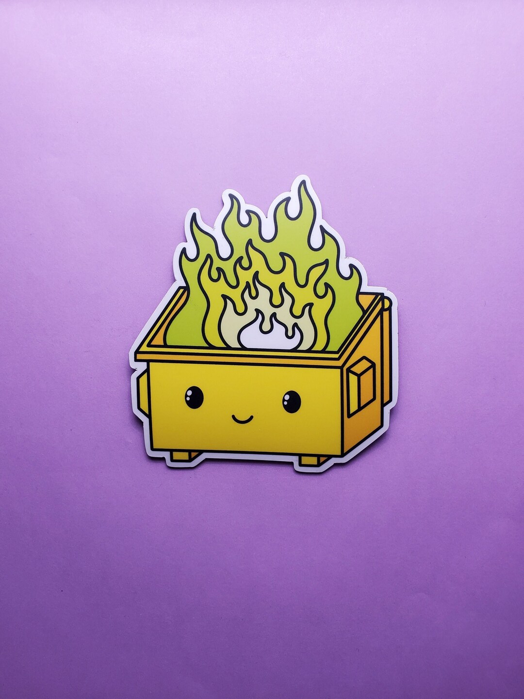 Dumpster Fire Magnet | Yellow Edition Dumpster Fire | Cute Weatherproof ...