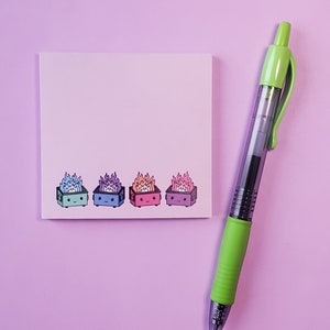 Multicolor Dumpster Fire Sticky Notes Purple Background Cute Pastel ...