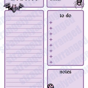Cute & Spooky Printable Daily Planner Sheet Letter Sized Planner Sheet ...