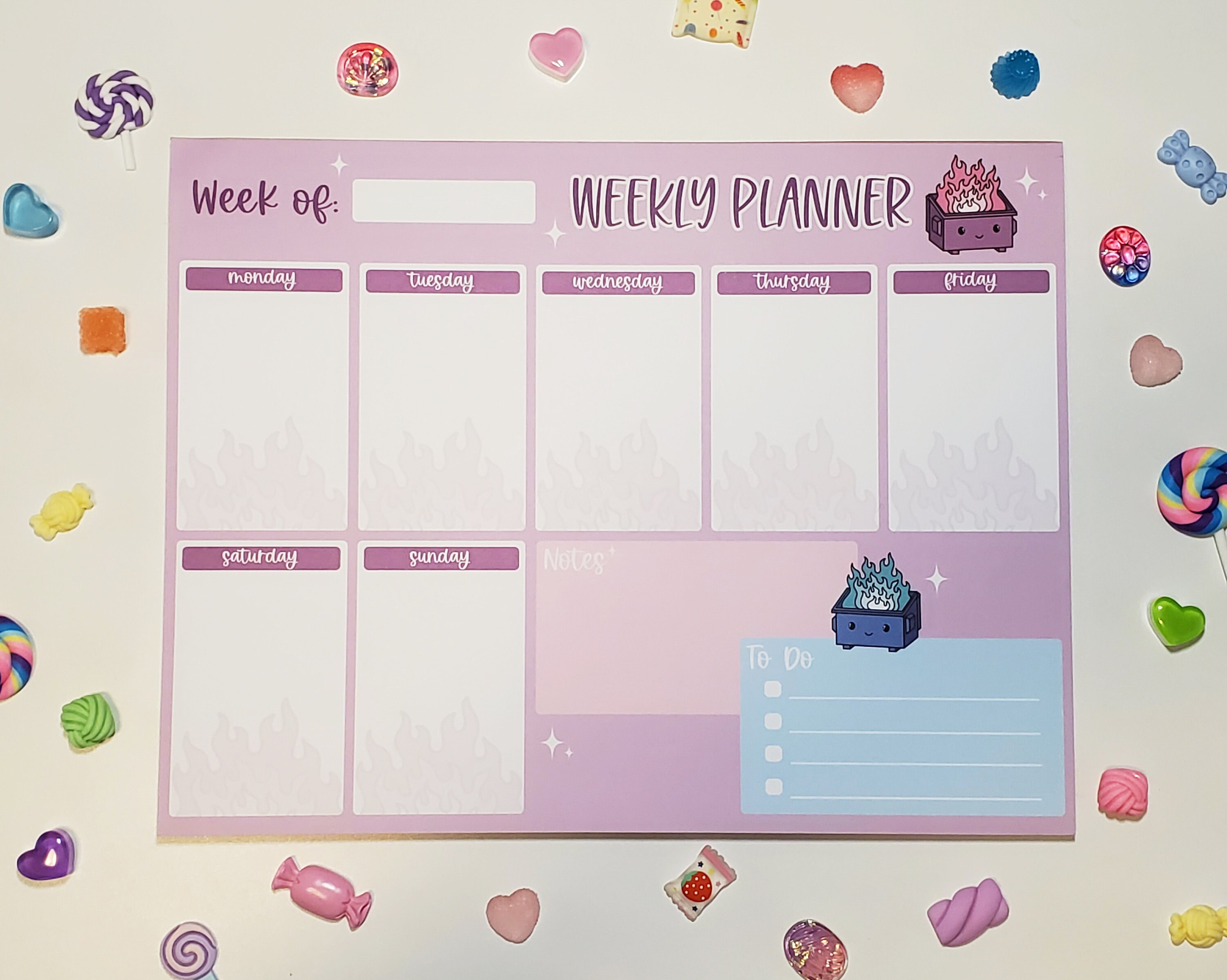 Dumpster Fire Weekly Planner Notepad