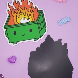 Dumpster Fire Magnet | Green Edition Dumpster Fire | Cute Weatherproof ...
