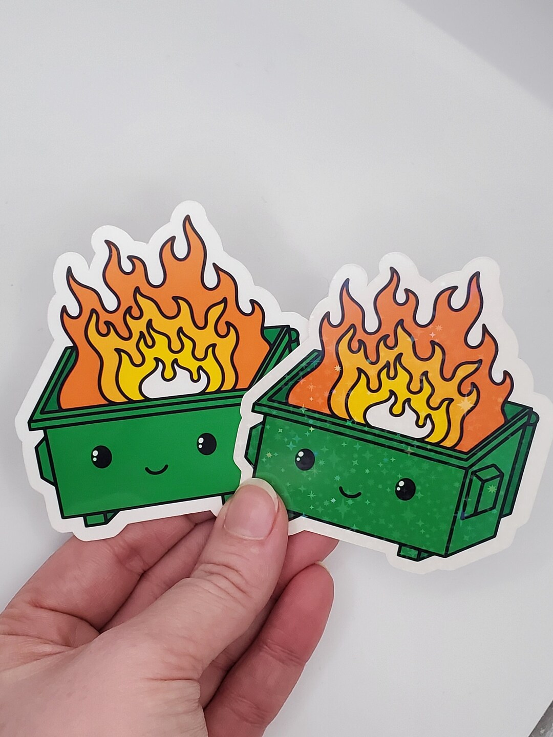 Dumpster Fire Sticker Green Edition Dumpster Fire Funny - Etsy