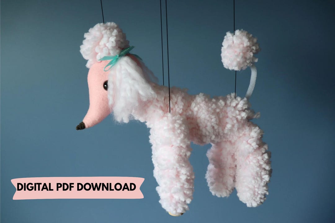 Lulu the Pink Poodle Dog Marionette PDF Pattern – DIY Felt Puppet ...