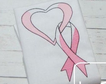 Pink Curly Heart Font Frame Breast Cancer Awareness Ribbon - Etsy