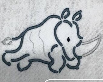 Rhino embroidery | Etsy