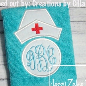 Nurse Hat Monogram Frame Applique Machine Embroidery Design - Etsy