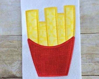 FRY DAY Cutie Kawaii French Fries Applique Machine Embroidery Design ...