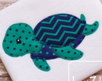 Vintage Stitch Sketch Summer Sea Turtle Digital Machine Embroidery ...