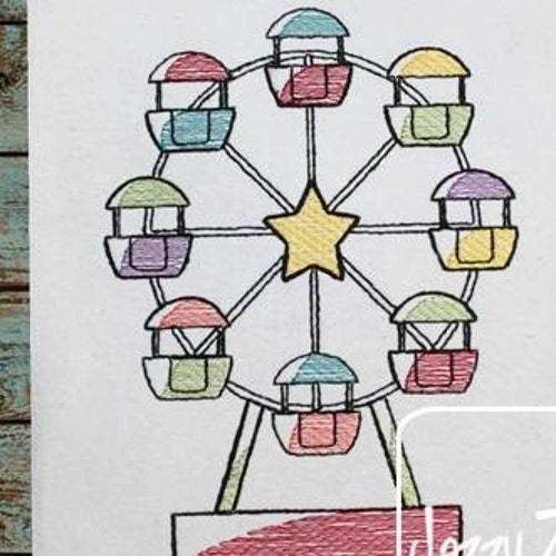 Ferris Wheel Machine Embroidery Design Embroidery Designs - Etsy