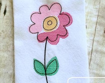 Spring Flowers Floral Botanic Machine Embroidery Design Sketch Light ...