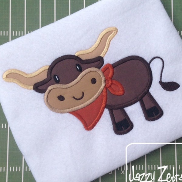 Longhorn Applique - Etsy