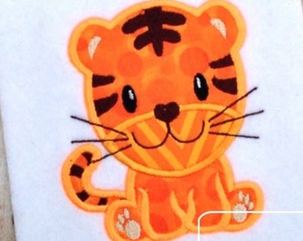 Applique Tiger Machine Embroidery Design Zoo Baby Cub Jungle Safari Boy ...