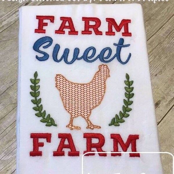 Farm Embroidery Design - Etsy