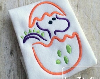 Dinosaur Embroidery Design, Cute Baby Dinosaur, Hatching Dinosaur, Fill ...