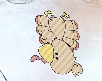 Girl Turkey Trio Sketch Stitch Digital Machine Embroidery - Etsy