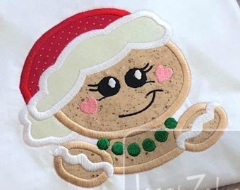 Gingerbread Girl Applique Digital Machine Embroidery Design 5 Sizes ...