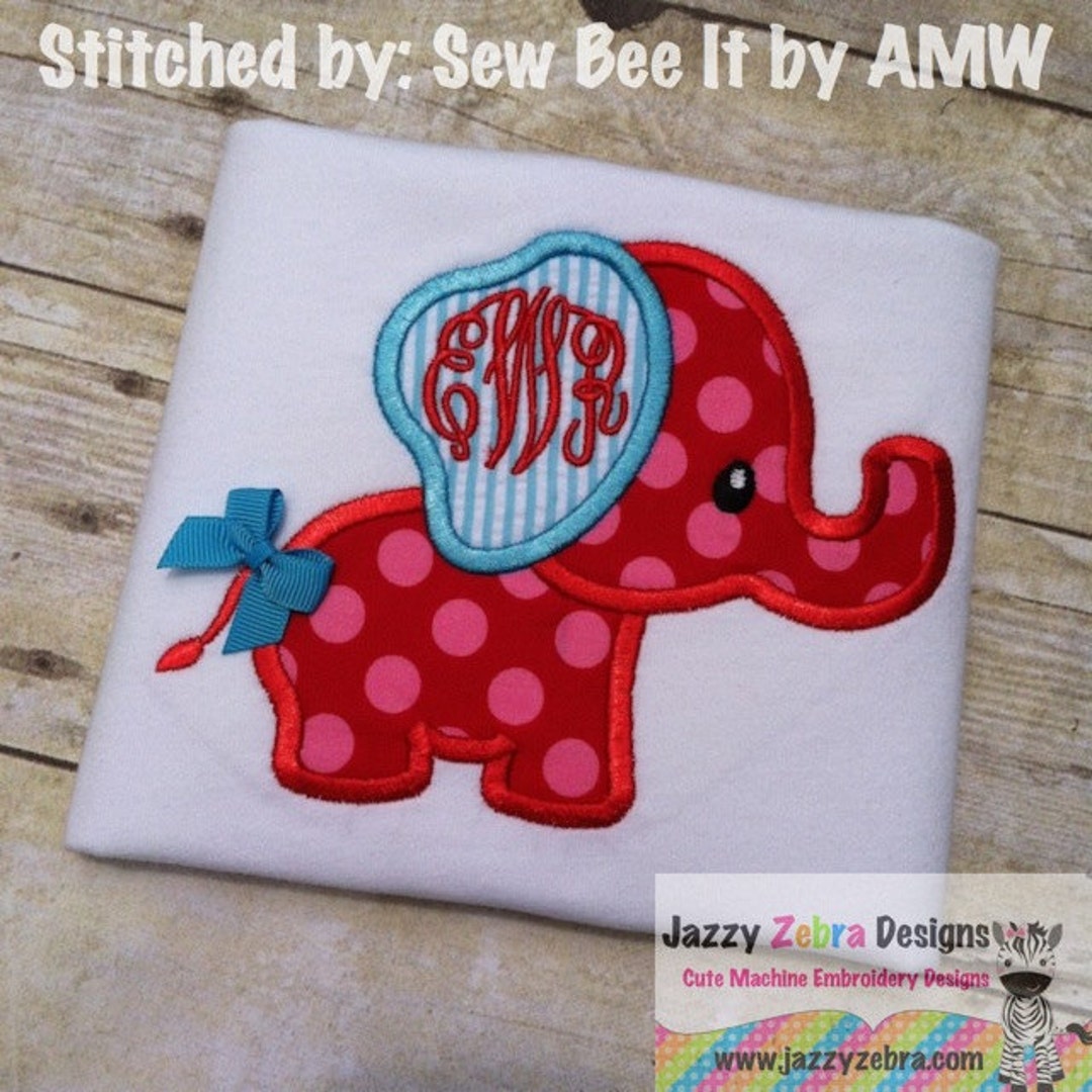 Elephant Applique Machine Embroidery Design - Etsy