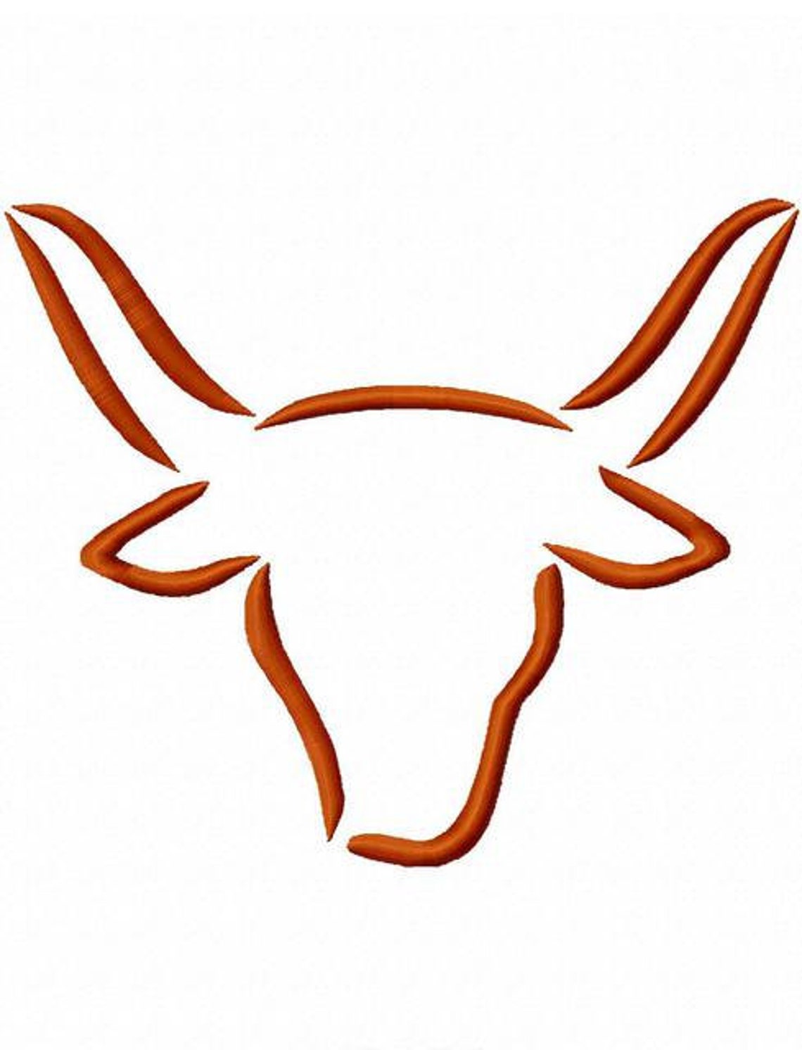 Longhorn Satin Stitch Machine Embroidery Design - Etsy