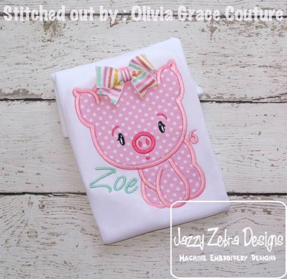 Pig Applique machine embroidery Design instant download | Etsy