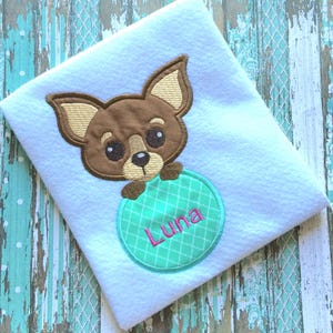 Chihuahua Dog With Monogram Frame Applique Machine Embroidery Design - Etsy