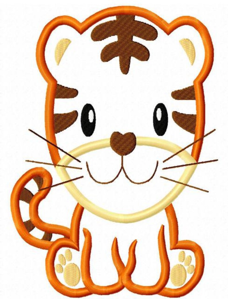 Tiger Applique Machine Embroidery Design - Etsy