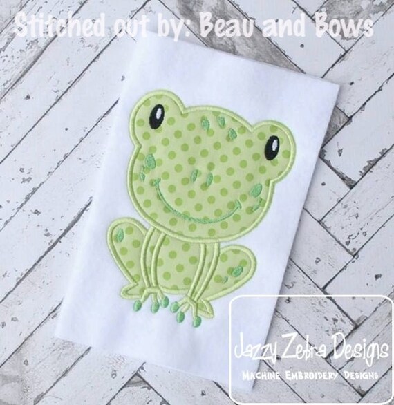 Frog Applique Machine Embroidery Design | Etsy