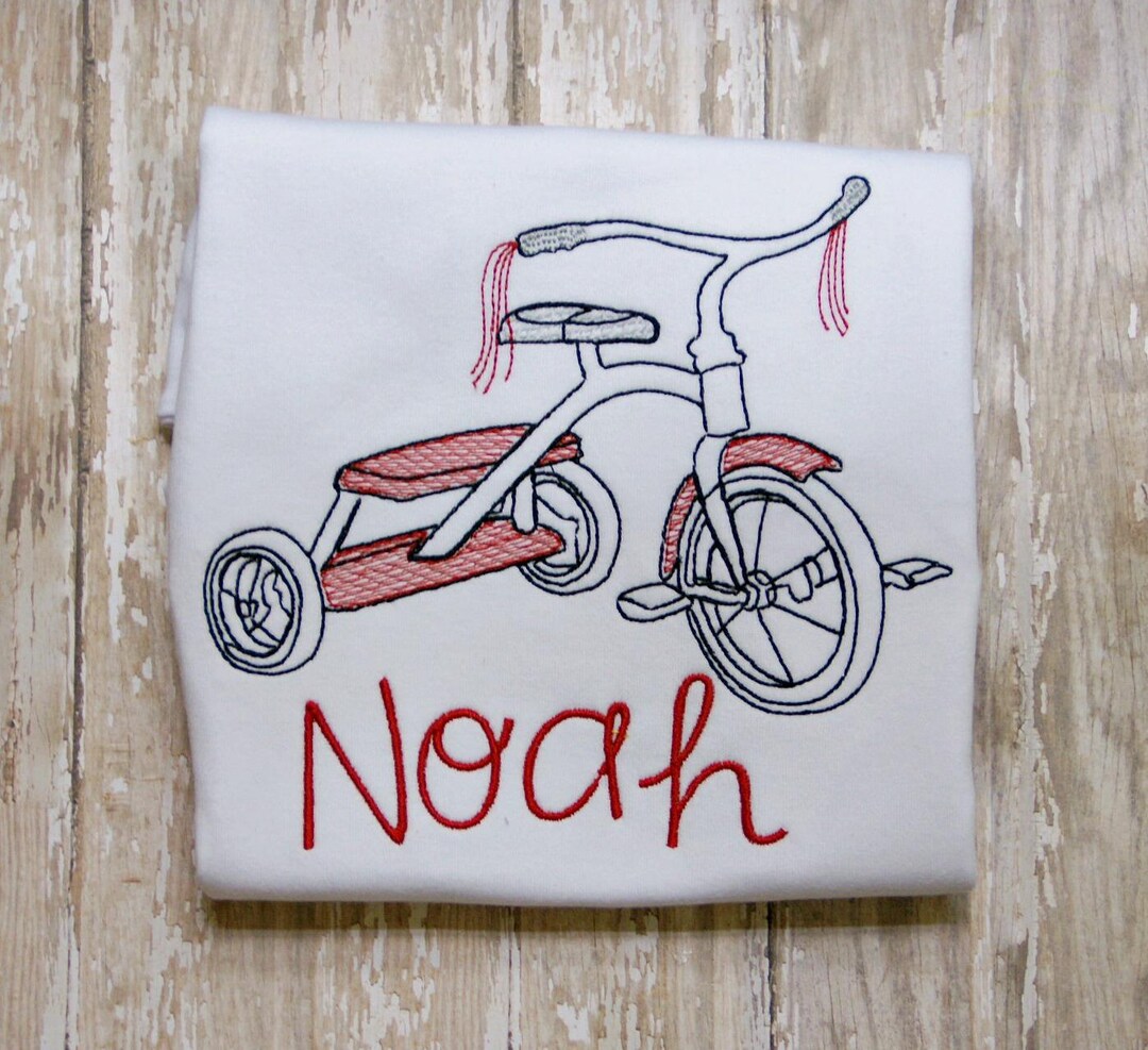 Tricycle Sketch Machine Embroidery Design - Etsy