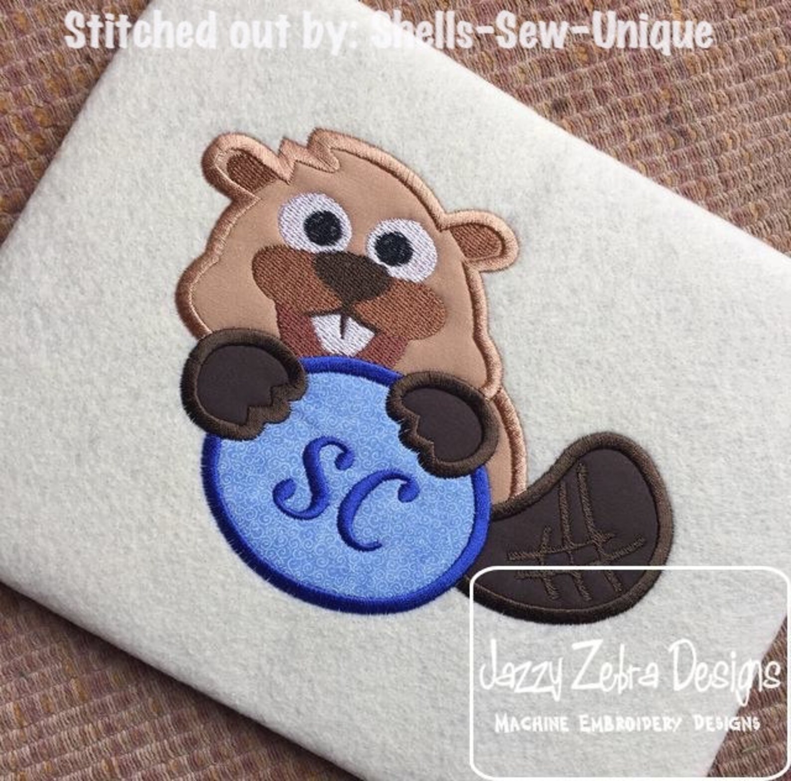 Beaver Monogram Frame Applique Machine Embroidery Design | Etsy