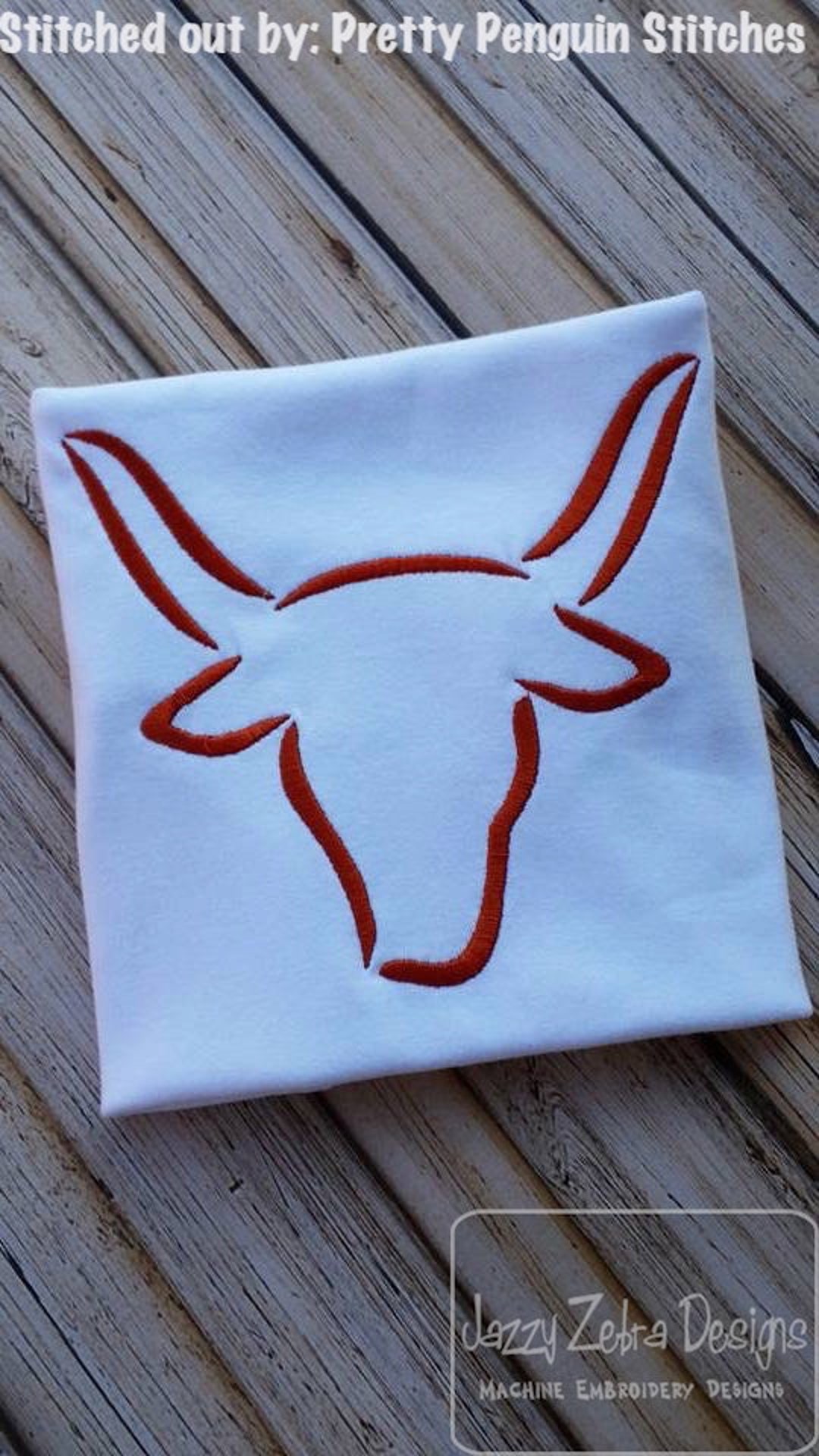 Longhorn Satin Stitch Machine Embroidery Design - Etsy