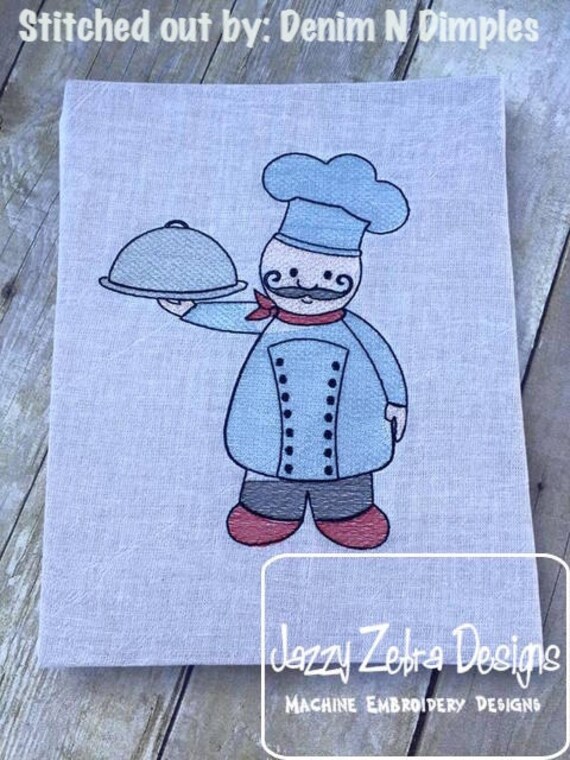 Chubby Chef Sketch Machine Embroidery Design - Etsy