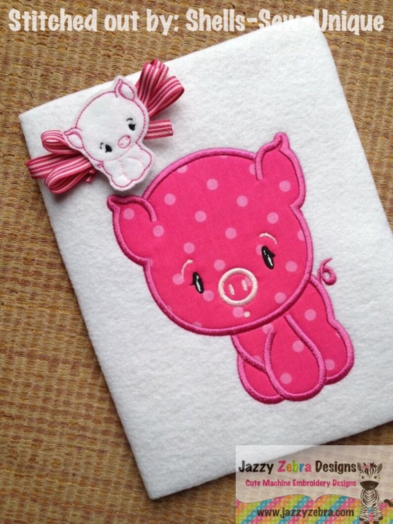 Pig Applique Machine Embroidery Design - Etsy