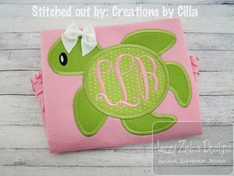Sea Turtle Monogram Frame Appliqué Machine Embroidery Design - Etsy