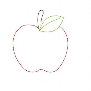 Apple Vintage Stitch Machine Embroidery Design - Etsy