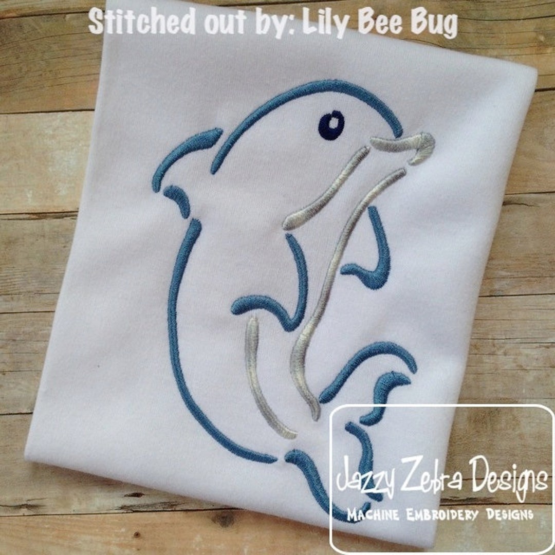 Dolphin Satin Stitch Machine Embroidery Design - Etsy