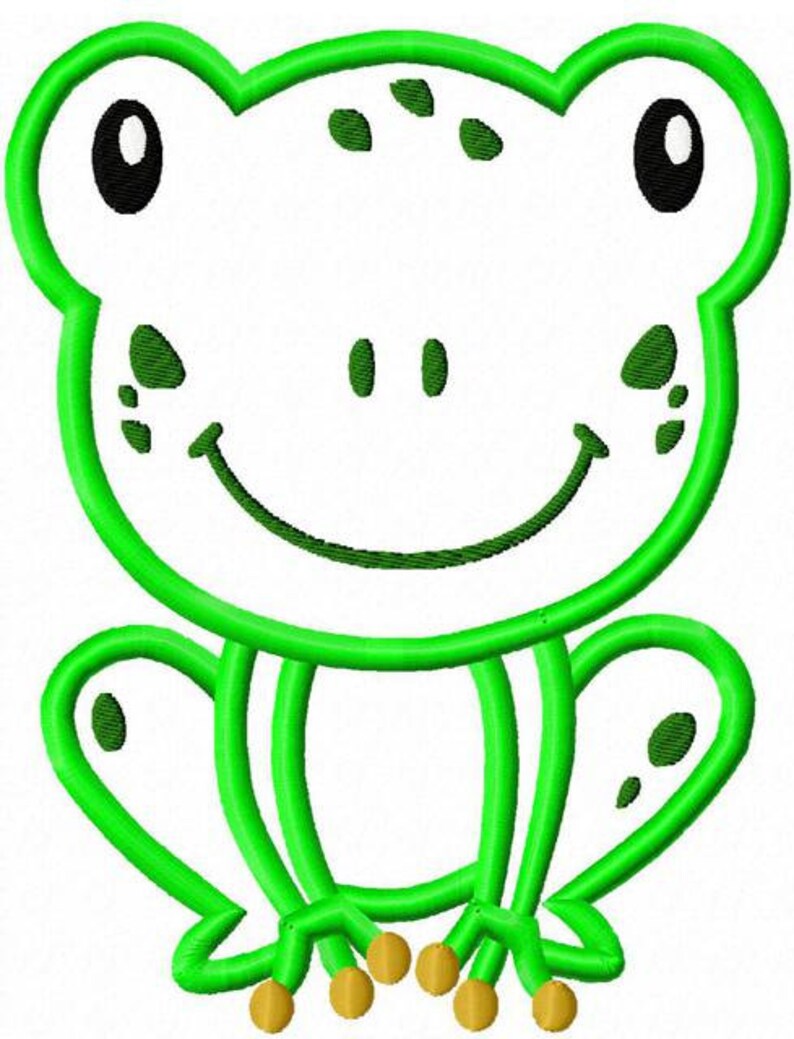 Frog Applique Machine Embroidery Design - Etsy