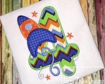 Rocket Machine Embroidery Applique Design, Rocket Applique, 4th ...