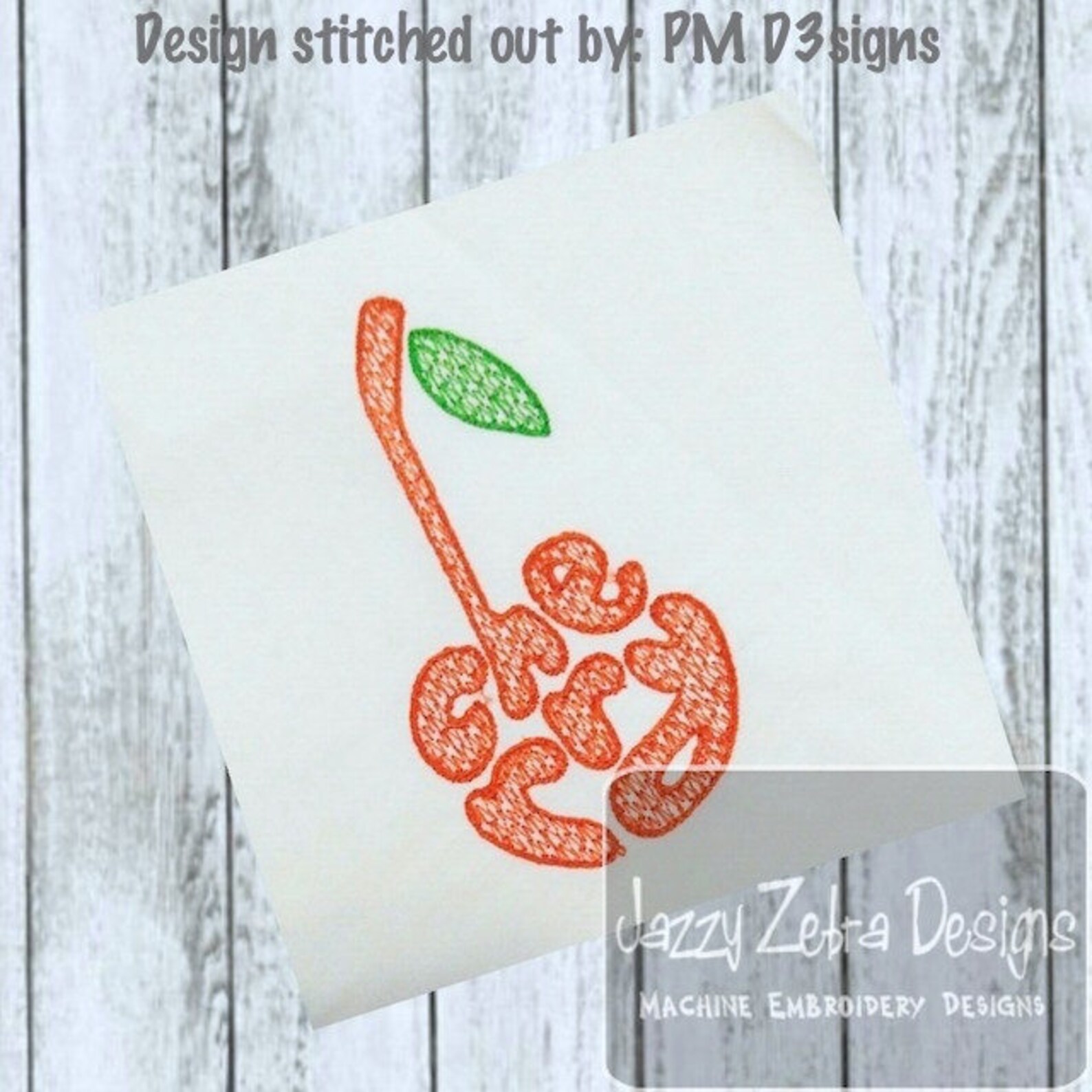 Cherry motif filled machine embroidery design | Etsy