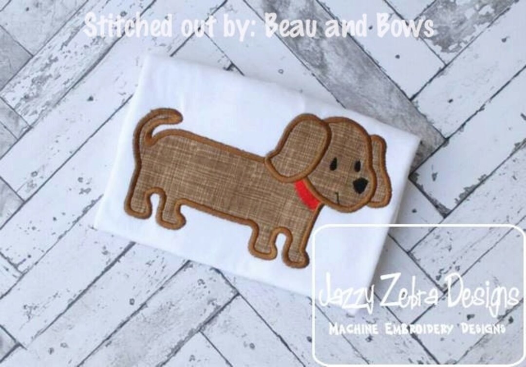 Dachshund Dog Applique Machine Embroidery Design - Etsy