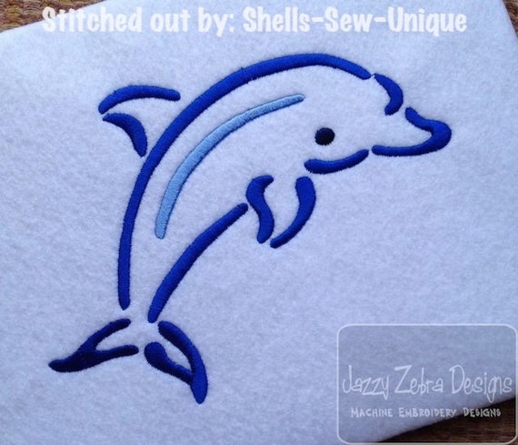 Dolphin Satin Stitch Machine Embroidery Design - Etsy