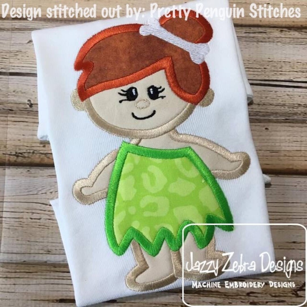 Cave Girl Appliqué Machine Embroidery Design - Etsy