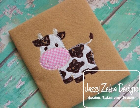 Cow Vintage Stitch Appliqué Machine Embroidery Design | Etsy