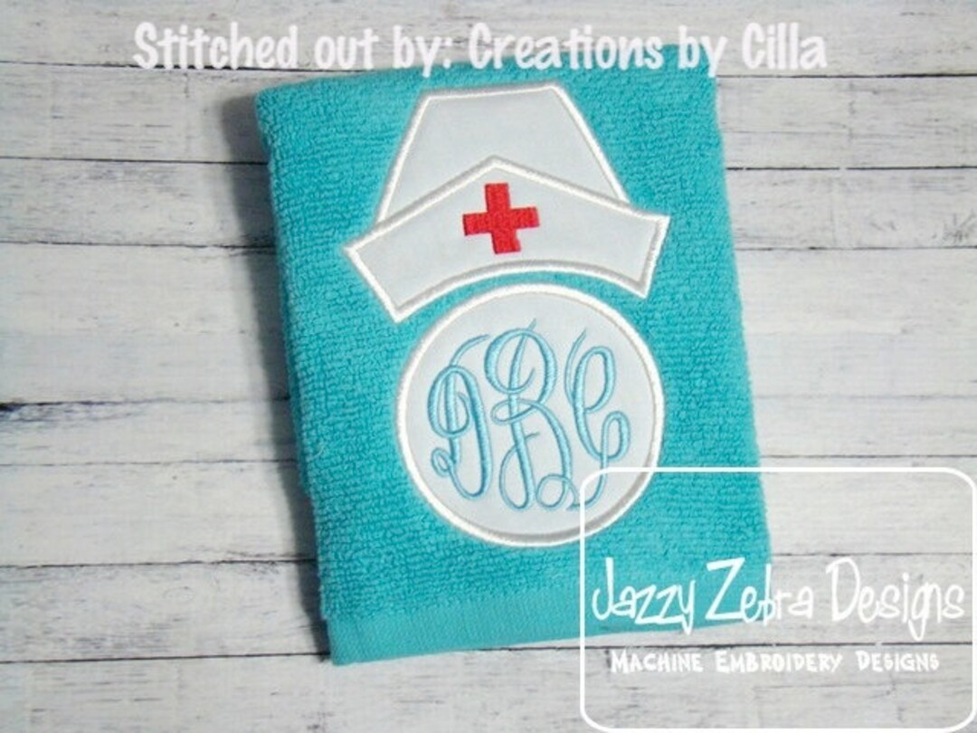 Nurse Hat Monogram Frame Applique Machine Embroidery Design - Etsy