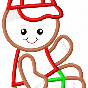 Gingerbread Boy Wearing Baseball Cap Appliqué Machine Embroidery Design ...