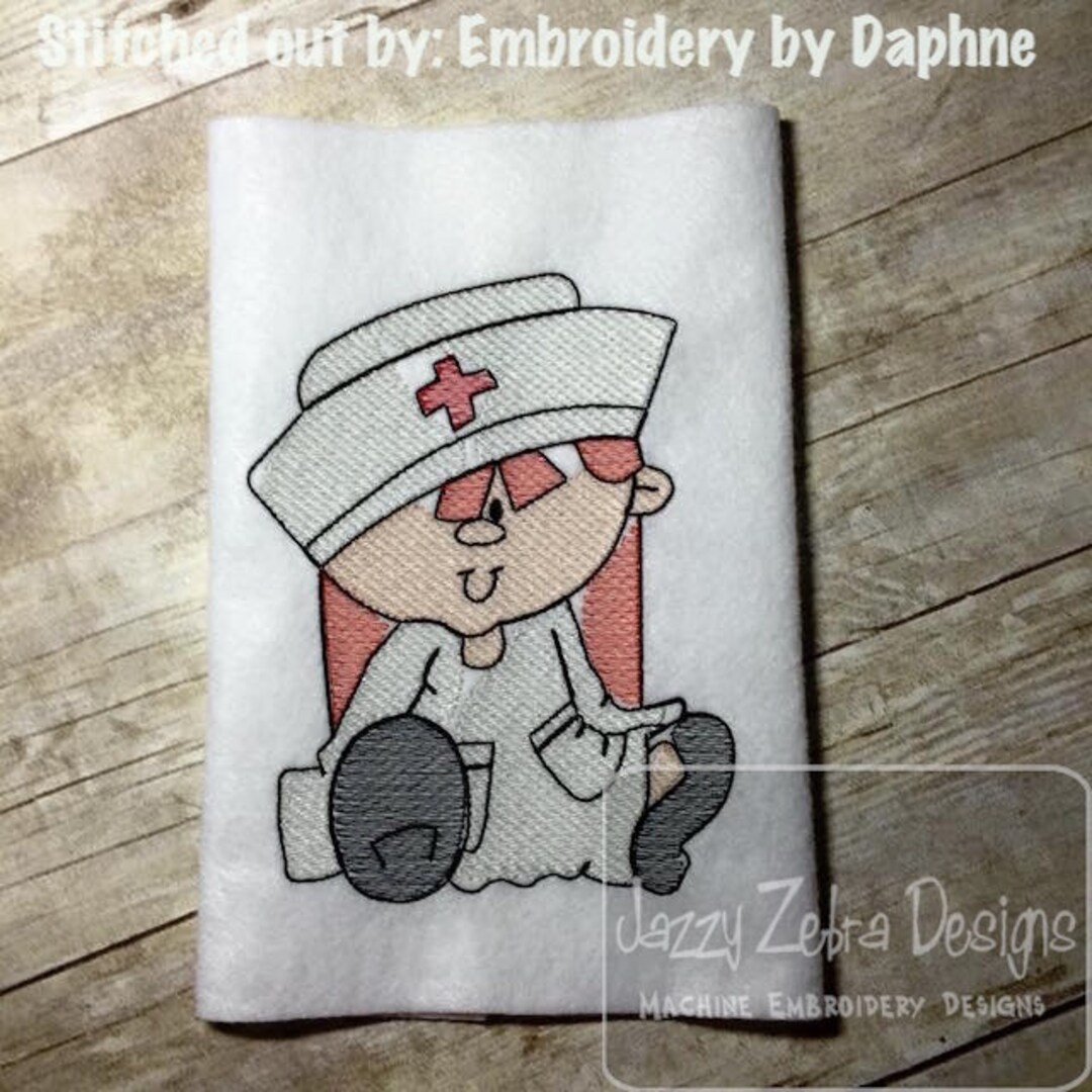 Girl Nurse Sketch Machine Embroidery Design - Etsy