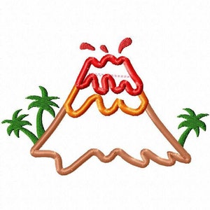 Volcano Applique Machine Embroidery Design - Etsy