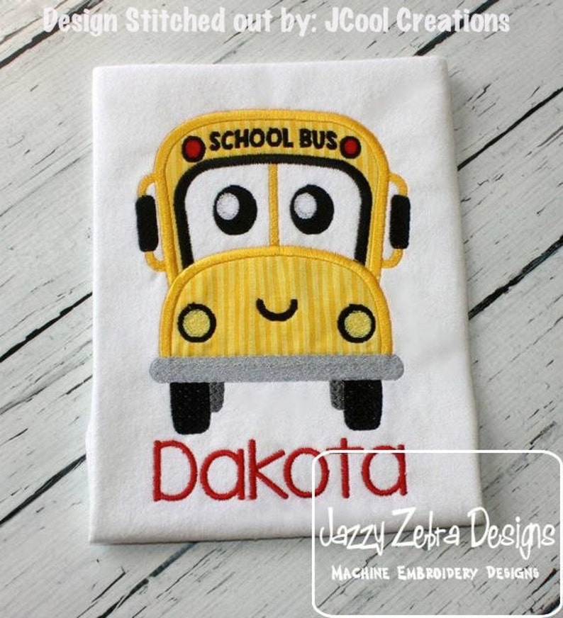 School Bus Appliqué Machine Embroidery Design | Etsy